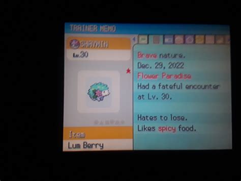 [gen4] Shiny Shaymin In Less Then 5 Hours And Around 50 Ras I Think R Shinypokemon