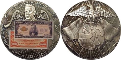 Token 100 000 Dollars Banknote Woodrow Wilson United States Numista