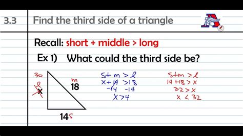 33 Notes Find The 3rd Side Of A Triangle Youtube