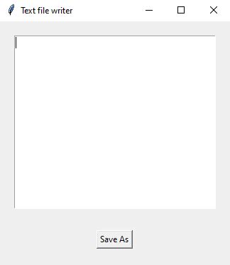 Python Tkinter text file writer: Create and save text files