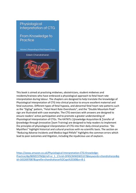 PDF Physiological CTG Interpretation Fron Knowledge To Practice Volume 1 Responding To Fetal