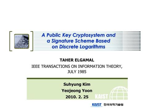 Ppt A Public Key Cryptosystem And A Signature Scheme Based On