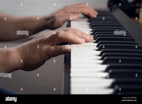 Detail Of A Man Playing A Midi Keyboard Stock Photo Alamy