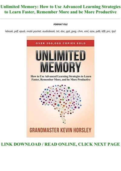 Get Pdf Unlimited Memory How To Use Advanced Learning Strategies To