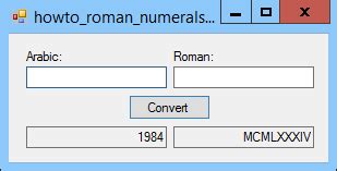 C Helper Make Extension Methods That Convert To And From Roman Numerals In C