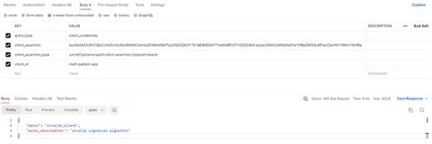 Getting Invalid Signature Algorithm Error While Generating Token Using