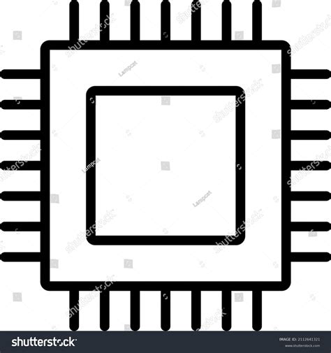 Chip Circuit Computer Cpu Microchip Processor Stock Vector Royalty