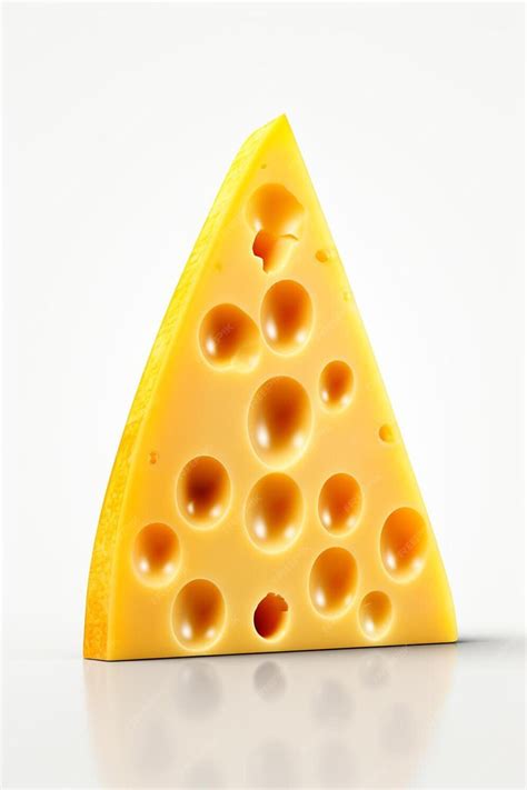 Premium Photo A Triangle Of Cheese That Has Holes In It