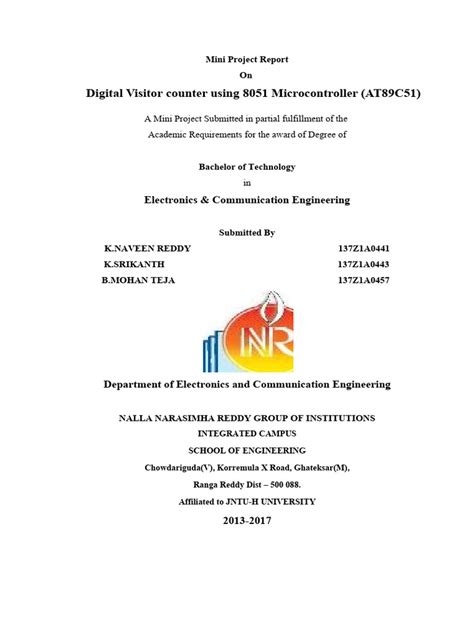 Sampleminiprojectreport Pdf Microcontroller Embedded System