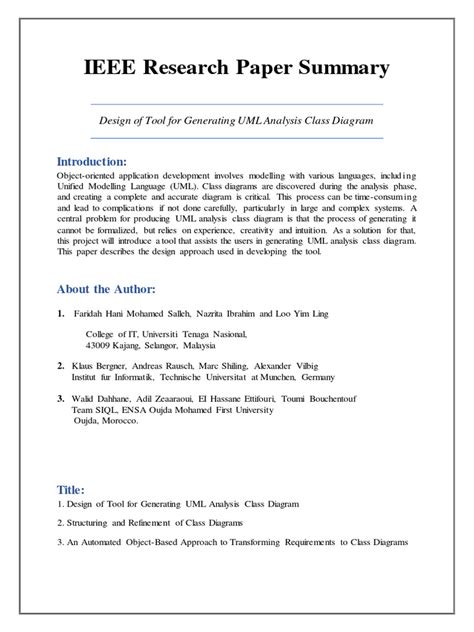 Ieee Paper Summary Kushagra Mehrotra A117 Pdf Class Computer