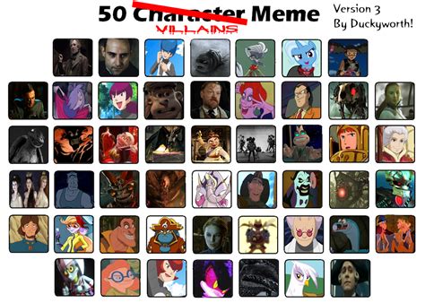 50 Villains Meme Part 3 By Duckyworth On Deviantart