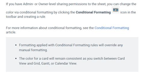 Card View Conditional Formatting Smartsheet Community