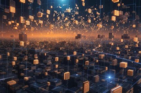 Premium Ai Image Code Symphony Illustrating The Endless Blockchain Transaction Stream