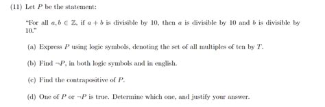Solved Let P Be The Statement For All A BZ If A B Is Chegg