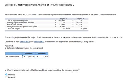 Solved Exercise Net Present Value Analysis Of Two Chegg