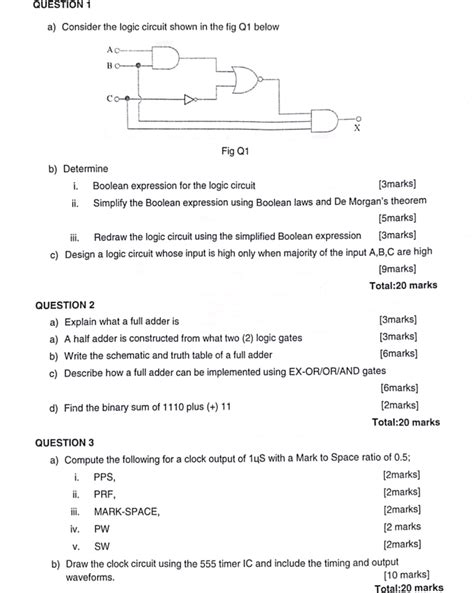Question 1 A Consider The Logic Circuit Shown Studyx