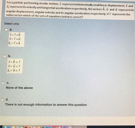 solved for a particle performing circular motion s