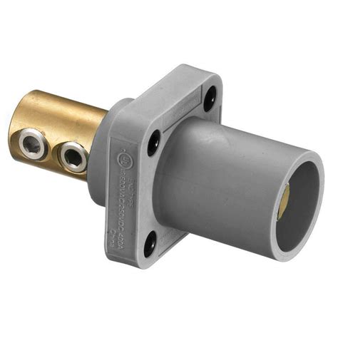 Hubbell Hblmrgy 400a Cam Lock Male Panel Mount Set Screw Grey
