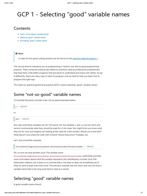 Lesson1 4 Gcp1 Selecting Good Variable Names Pdf Reserved Word Lesson1 4 Gcp1 Selecting Good Variable Names Pdf Reserved Word