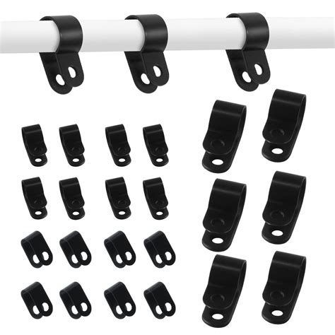 300 Pcs R Type Black Cable Clips Black P Clipss Nylon Cable Wire Clips