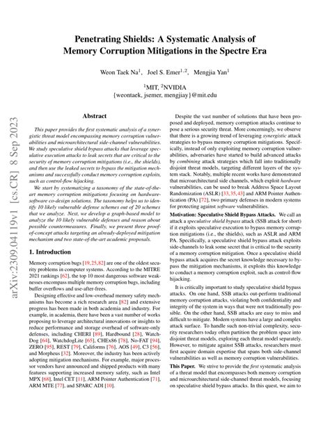 Pdf Penetrating Shields A Systematic Analysis Of Memory Corruption
