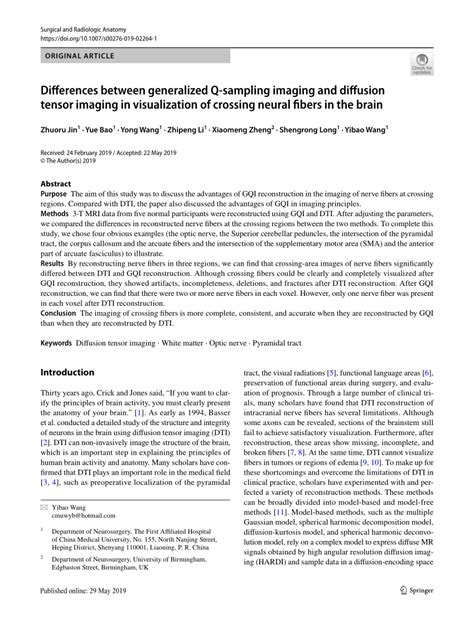 Pdf Differences Between Generalized Q Sampling Imaging And Diffusion Tensor Imaging In