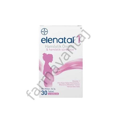 Elenatal1 Multivitamin Mineral Metafolin İçeren Takviye Edici Gıda 30 Tablet Gebelik