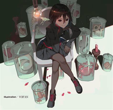 Vofan Oshino Ougi Monogatari Series Black Footwear Black Legwear