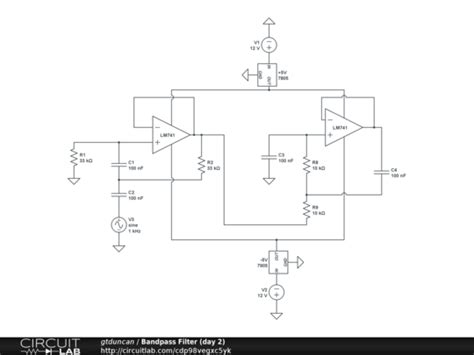 Bandpass Filter Day 2 Circuitlab