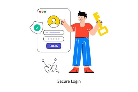 Premium Vector Secure Login Flat Style Design Vector Illustration