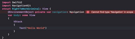 Cannot Find Type Navigation In Scope · Issue 11 · Rebelopernavigationkit · Github