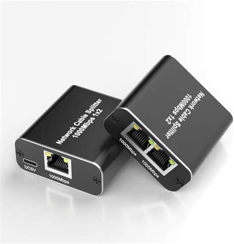 Ethernet Splitter 1 To 2 Gigabit Network Splitter With Usb Power Cable Rj45 Internet Splitter