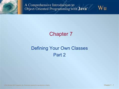 Chapter 7 Defining Your Own Classes Part Ii Ppt