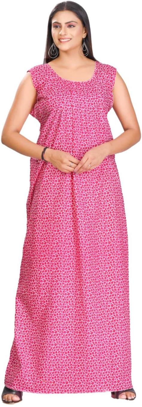 Buy Fabimi Women Pink Printed Cotton Nighty Xxl Online At Best Prices