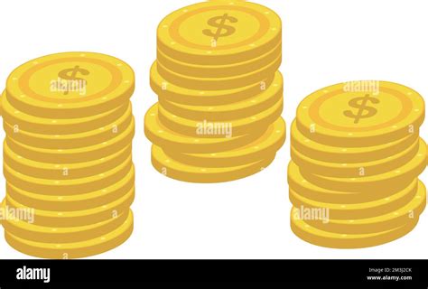 Vector Illustration Of Stacks Of Coins Stock Vector Image And Art Alamy