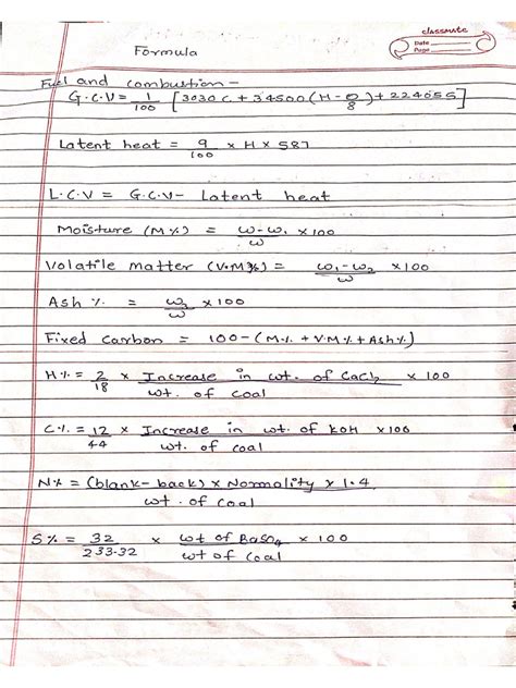 Fuel And Combustion Formula Pdf