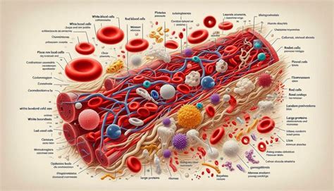 혈액 플의 그림과 혈액 세포의 다이어그램 프리미엄 Ai 생성 이미지