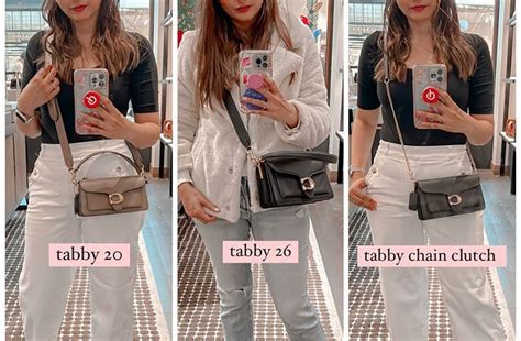 Bag Review Coach Tabby 26 Size Comparison Tabby 20 Tabby Chain Clutch