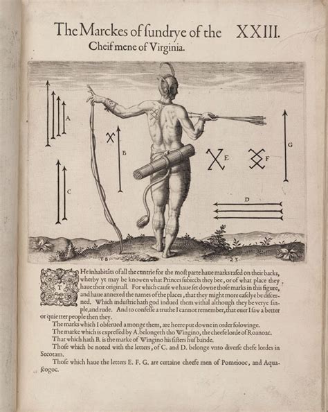 Theodor De Bry The Marckes Of Sundrye Of The Chief Mene Of Virginia Download Scientific
