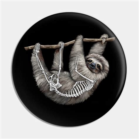 Pygmy Three Toed Sloth Anatomy Sloth Pin Teepublic