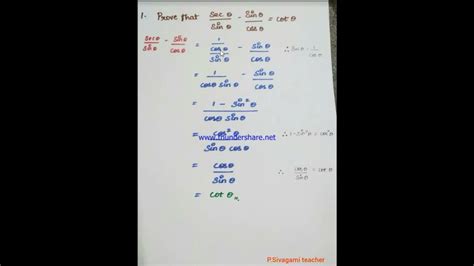 10 Th Maths Trignometry Youtube