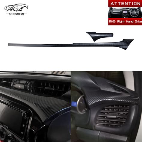2pcs Carbon Fiber Color Bamboo Grain Dashboard Center Console Ac Vent