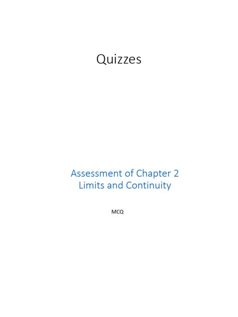 Quiz Calculus Pdf