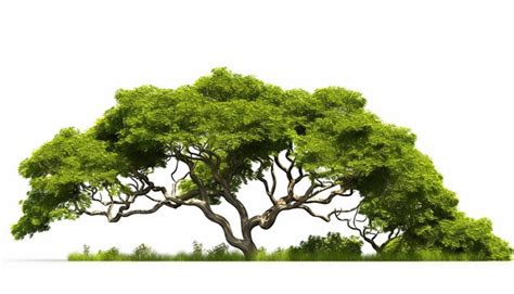 Premium Ai Image Isolated Tree Elevation Side View On White