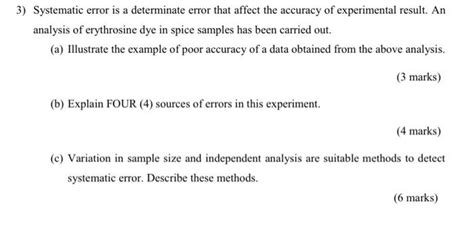 Solved 3 Systematic Error Is A Determinate Error That Solved 3 Systematic Error Is A Determinate Error That