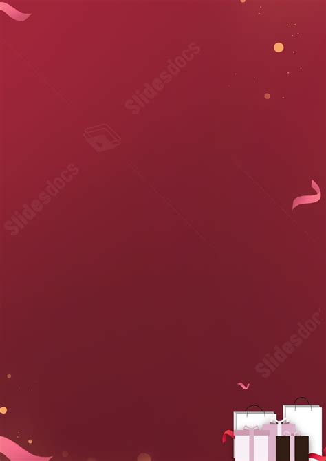 Creative Shopping With Red Ribbon Page Border Background Word Template