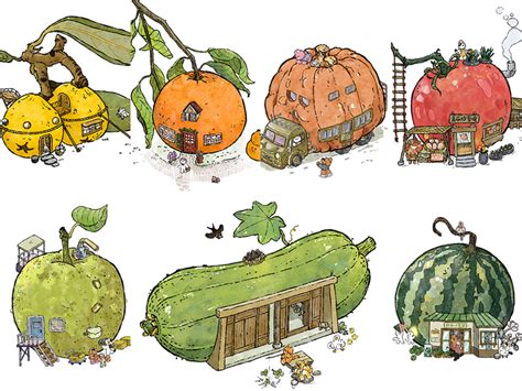 水果（吃的）小屋插画系列 mooumo墨 站酷zcool