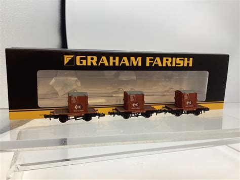 Graham Farish 377 337 N Gauge Triple Pack Br Conflat Wagons Bauxite A