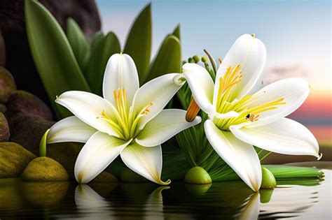 Premium Ai Image White Lily