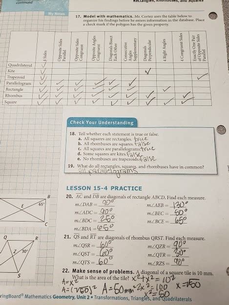 Springboard Mathematics Geometry Unit 2 Transformations Triangles